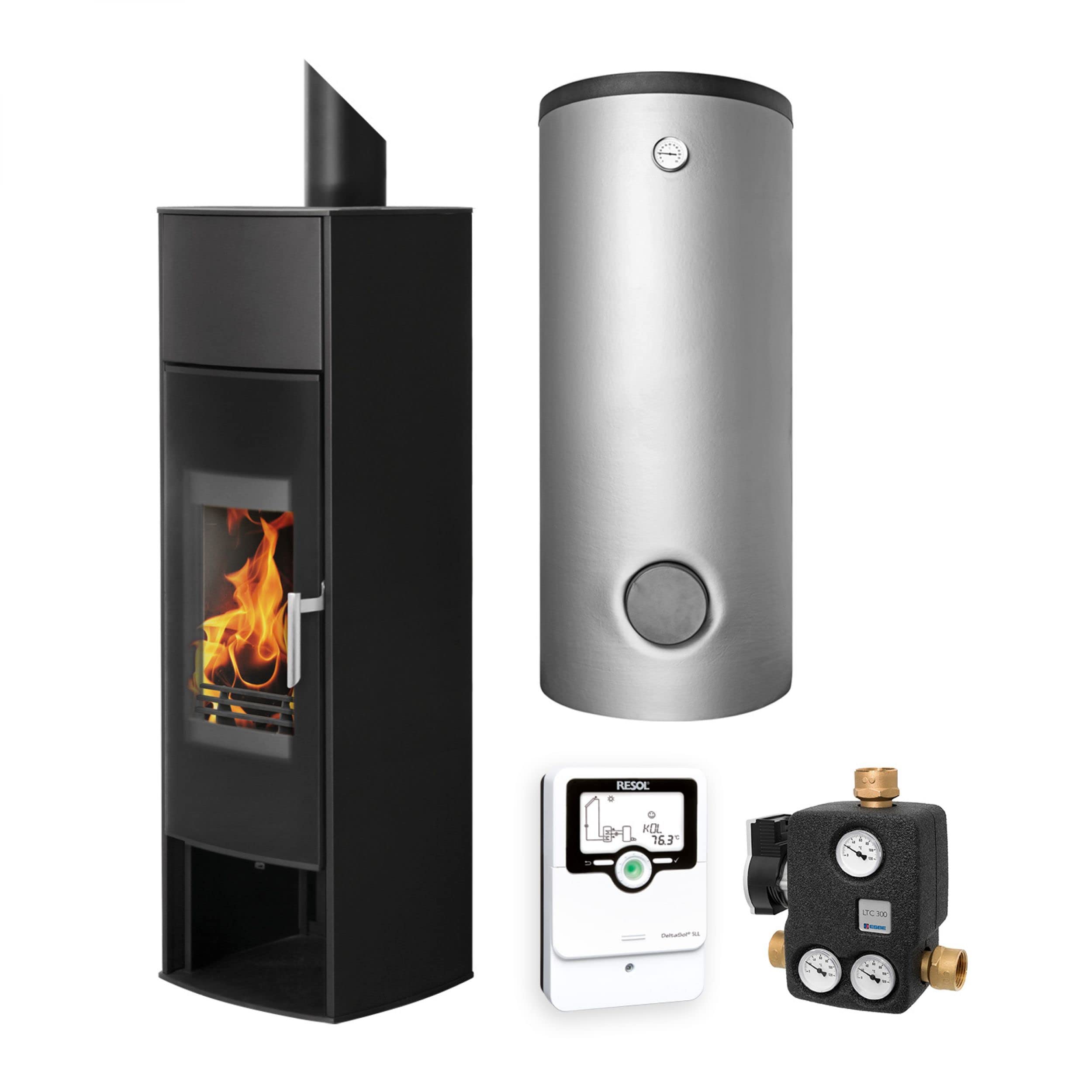 Wasserfuhrende Kaminofen Komplettset