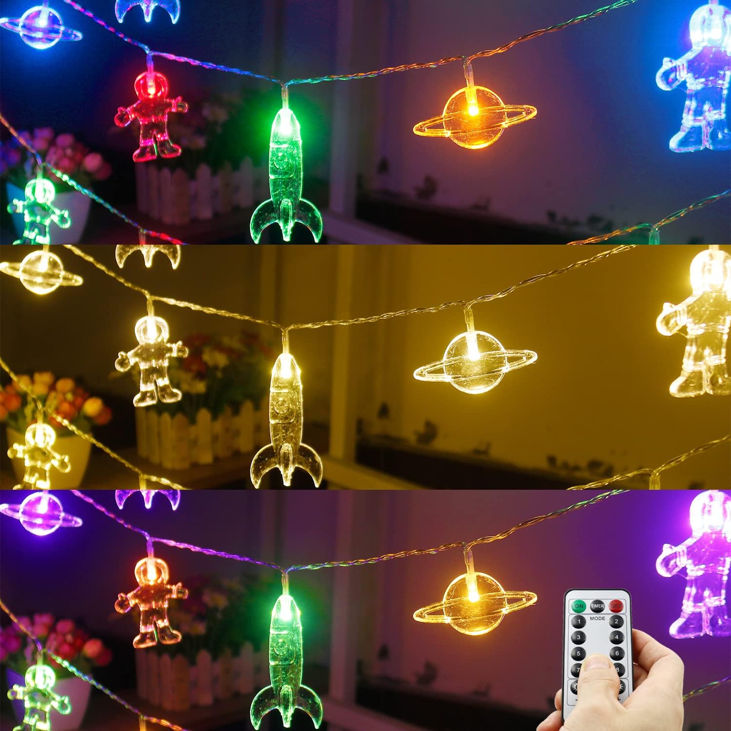 Amazon.com: 20 LED Children's Room LED String Light 10FT Astronaut ...