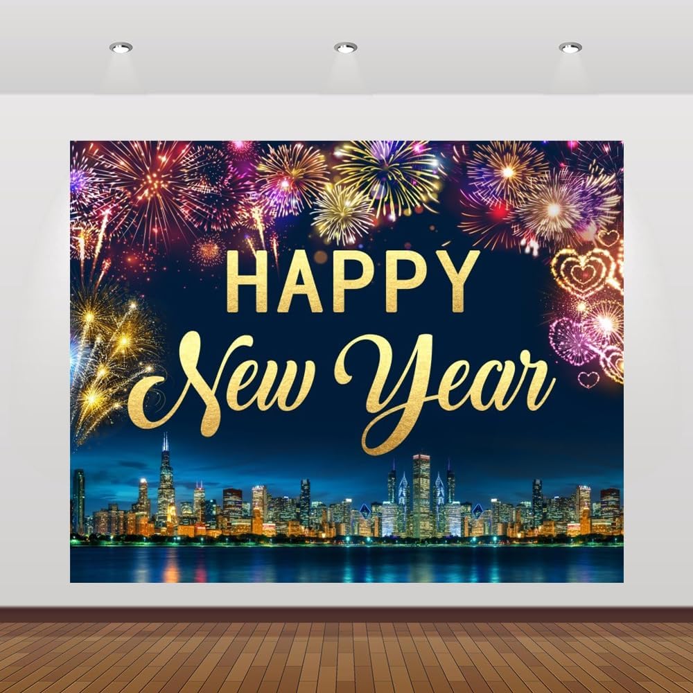 Amazon.com : Happy New Year Backdrop 10x8ft New Years Eve Decorations ...