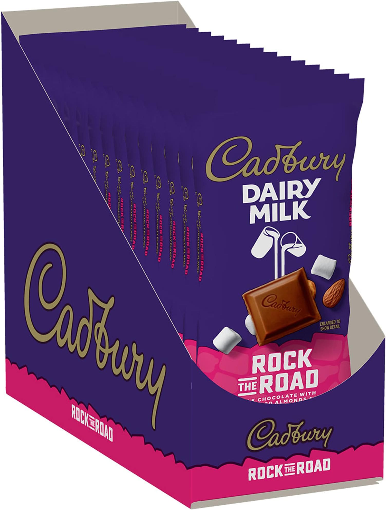 Amazon.com: CADBURY DAIRY MILK Rock the Road Milk Chocolate Candy Bars ...