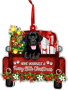 Amazon.com: Black Labrador Dog Ornaments Christmas Tree, Labrador Red ...