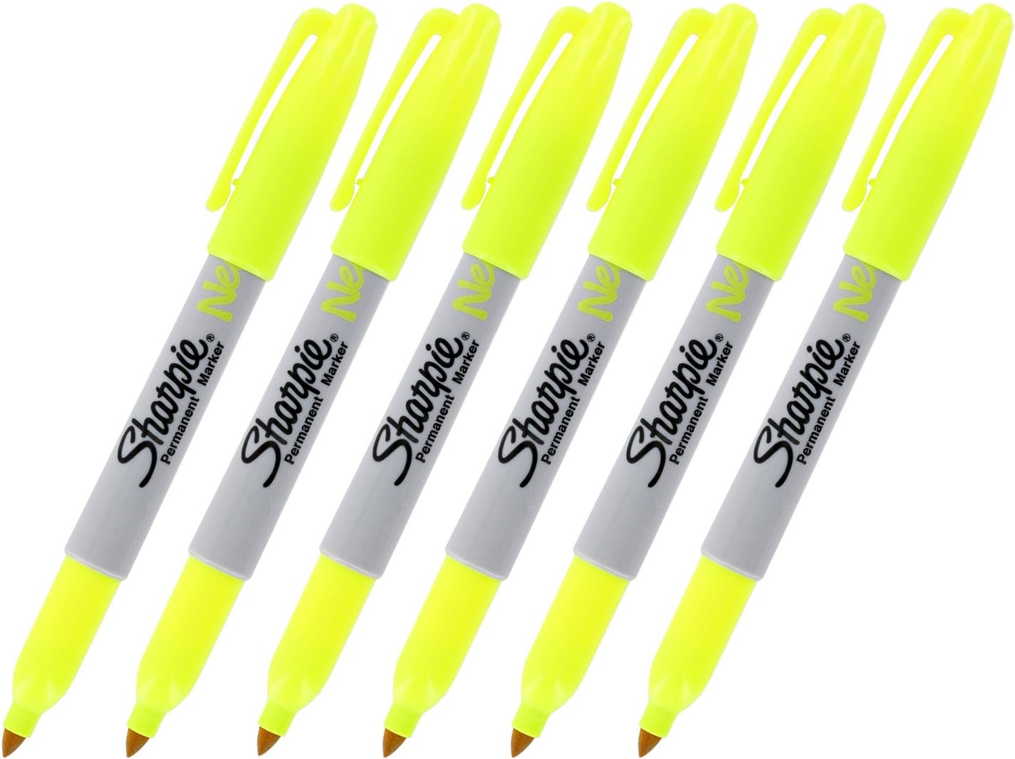Amazon.com : Sharpie Neon Permanent Marker, Neon Yellow Ink, Pack of 6 ...