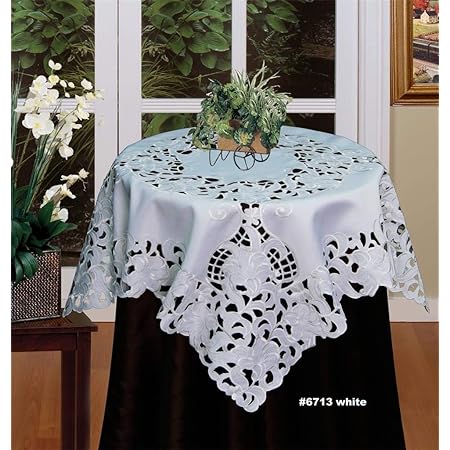 Amazon.com: Creative Linens Battenburg Lace Tablecloth 33" Square Hand ...