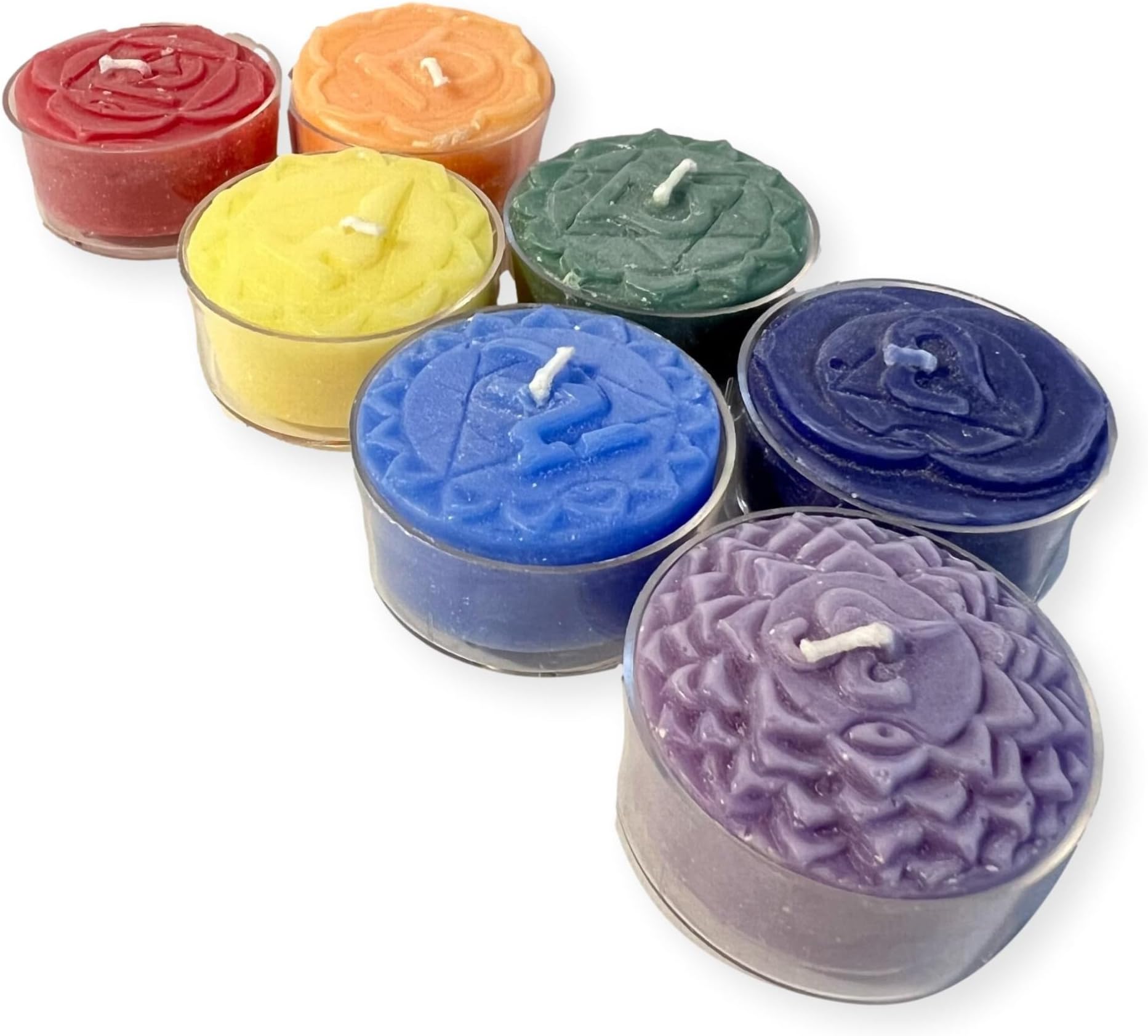 Chakra Tea Light Candles Set of 7 | Each a Different Colour and with a ...