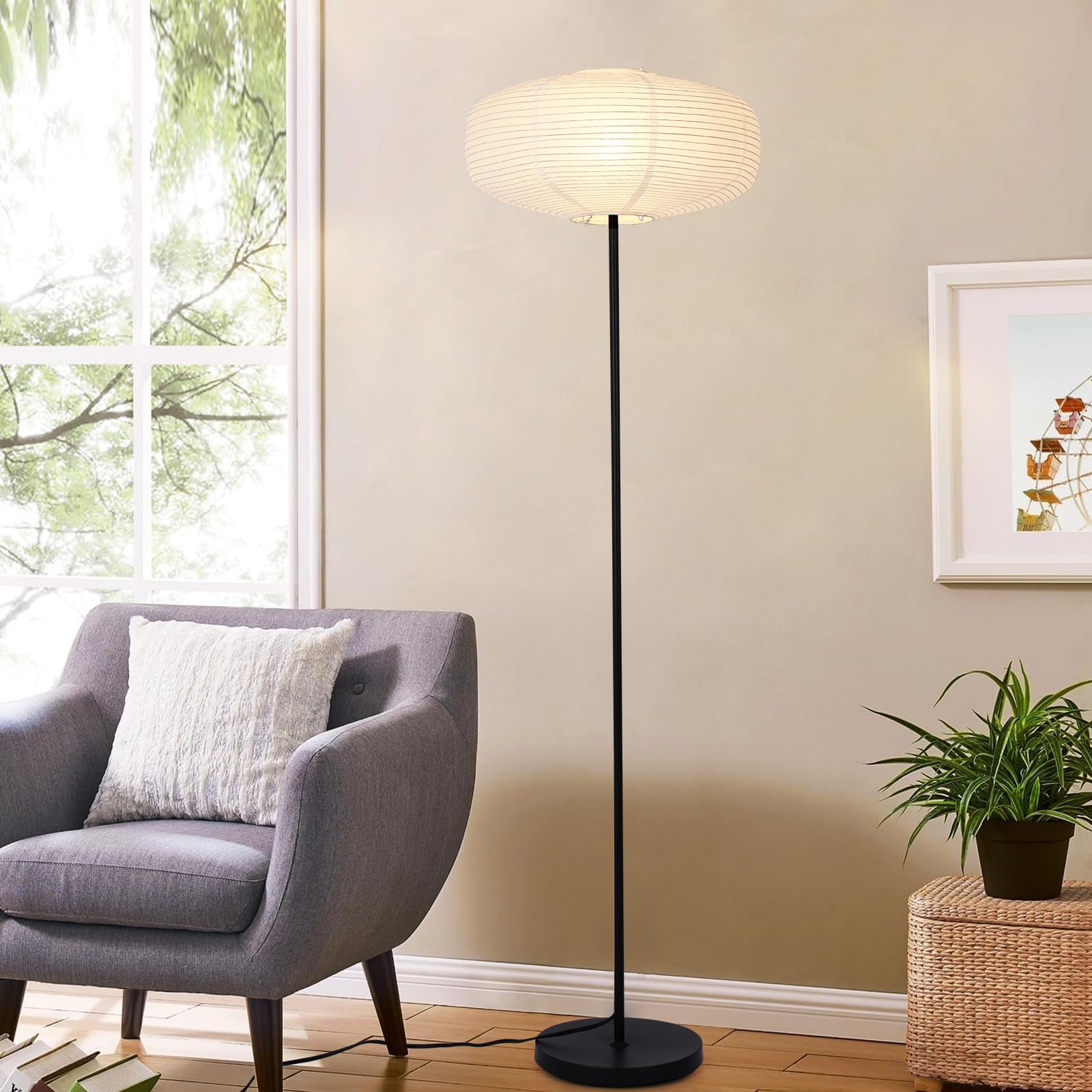 Jdvads Paper Floor Lamp, Rice Paper Floor Lamp for Living Room, Paper ...