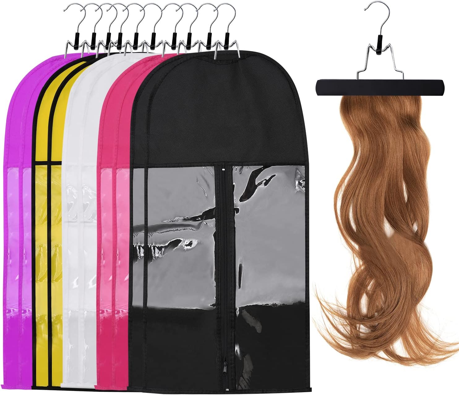 Amazon.com: Mdvora Hair Extension Storage Bag, 10 Pack Holder with ...