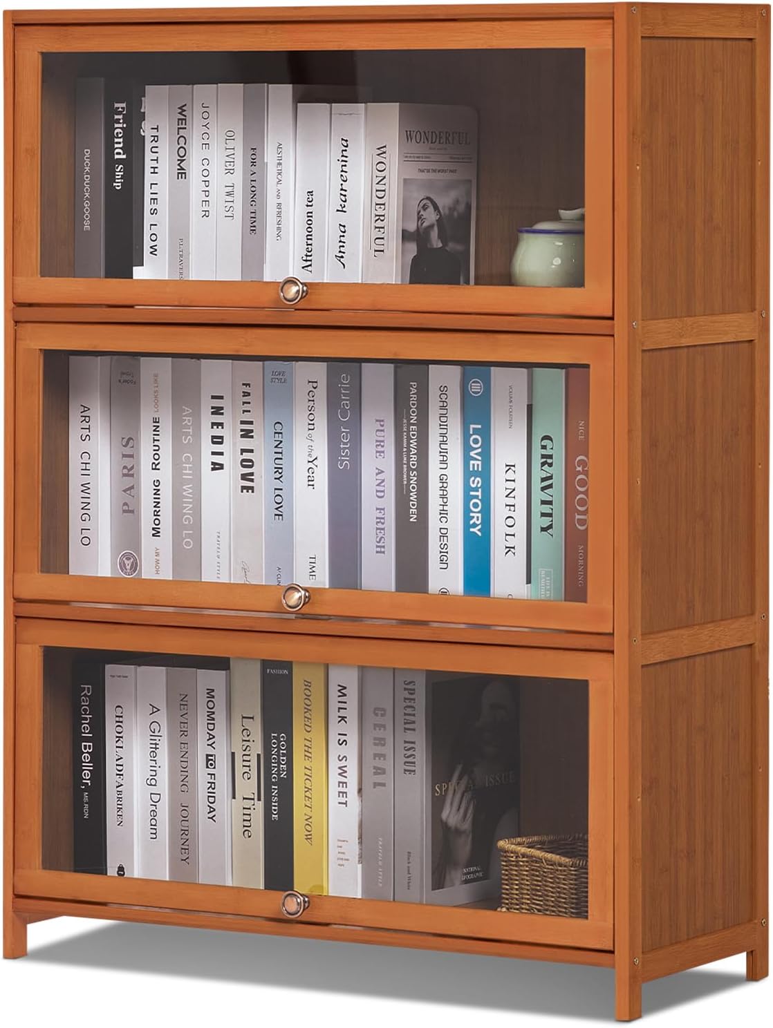 Amazon.com: Athena Collection Bookshelf and Book Case 3-Tier Modern ...