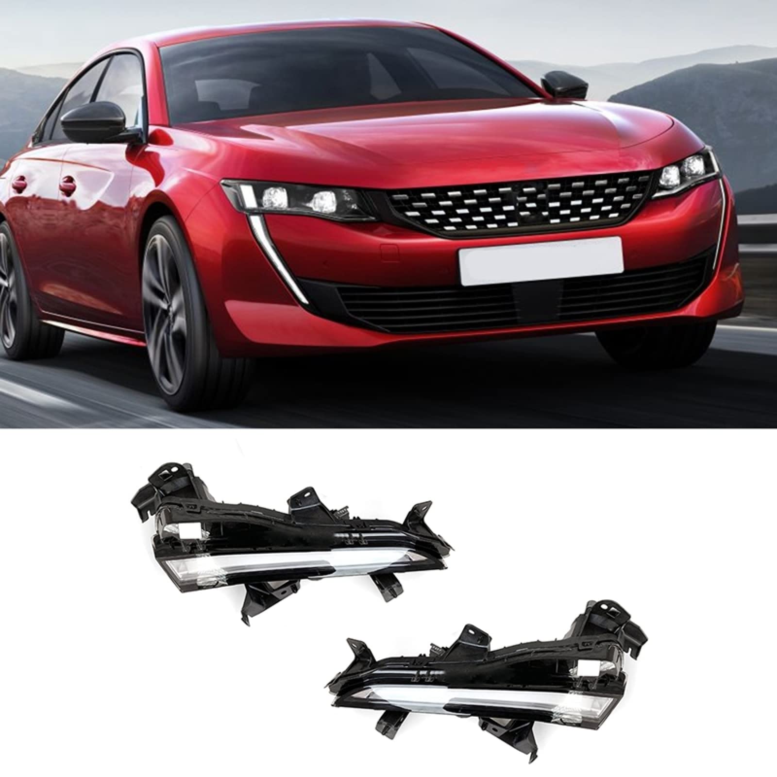 Amazon | プジョー 508L 用デイライト LED DRL 車 | ヘッドライト本体 | 車＆バイク