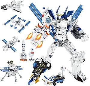 Amazon.com: WULOBOOI 6 in 1 Space Transforming Mech Building Block Sets, STEM Robot Warrios ...