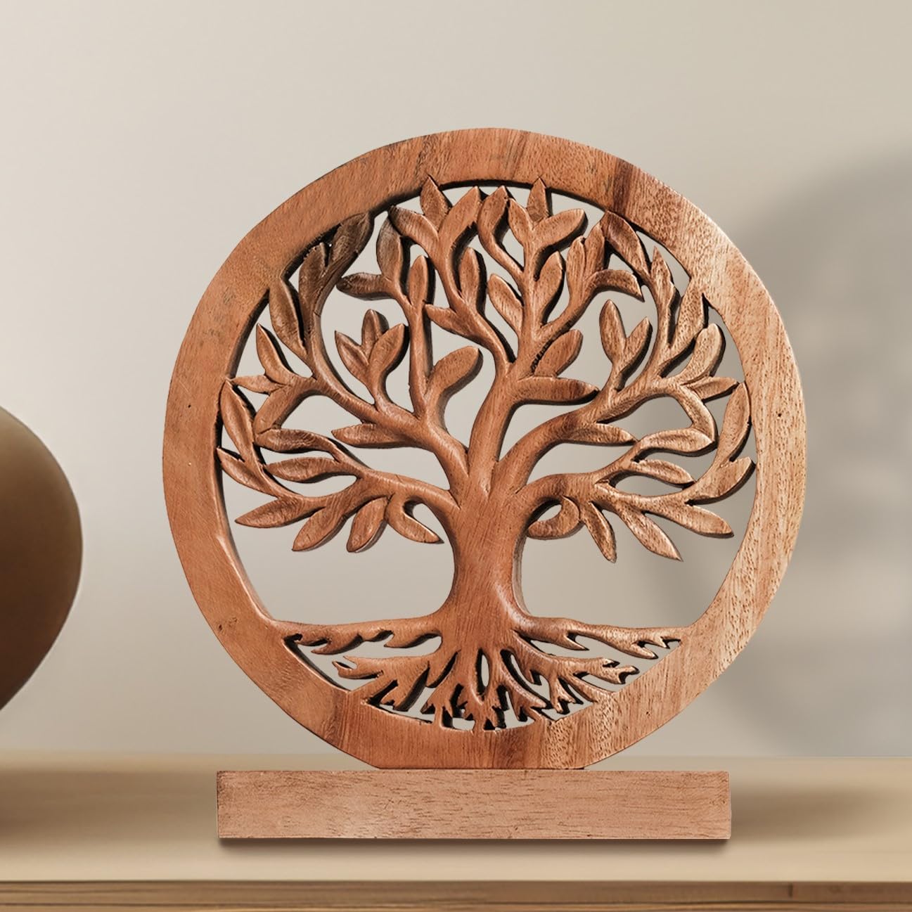 Amazon.com: Decozen Solid Wood Tree of Life Sculpture - Home Decor ...