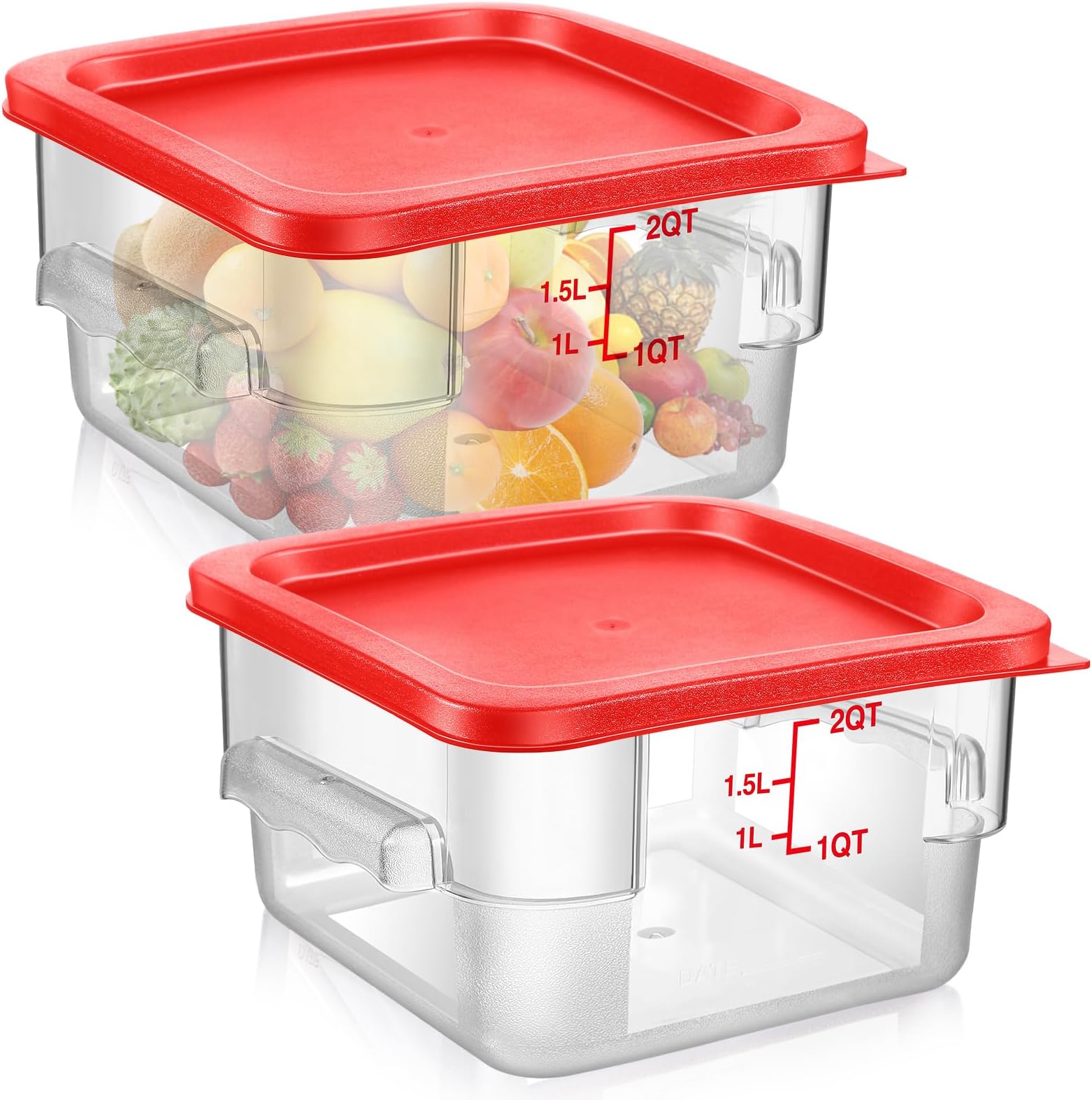 Amazon.com: Suclain 2 Pieces Square Food Storage Containers ...