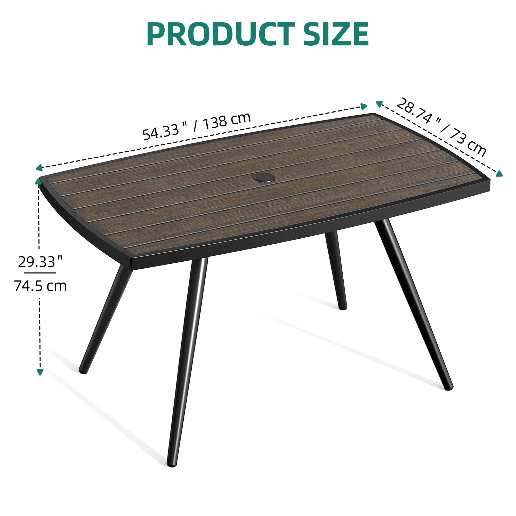 Snapklik.com : YITAHOME Outdoor Patio Dining Table For 6, Rectangular Table