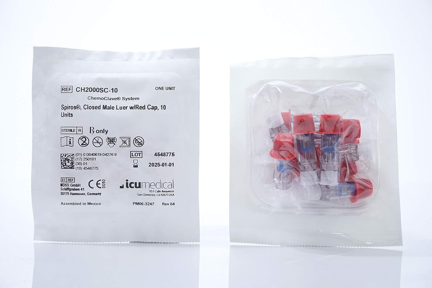 Icu Medical Spiros - Luer macho cerrado con tapa roja 10 unidades ...