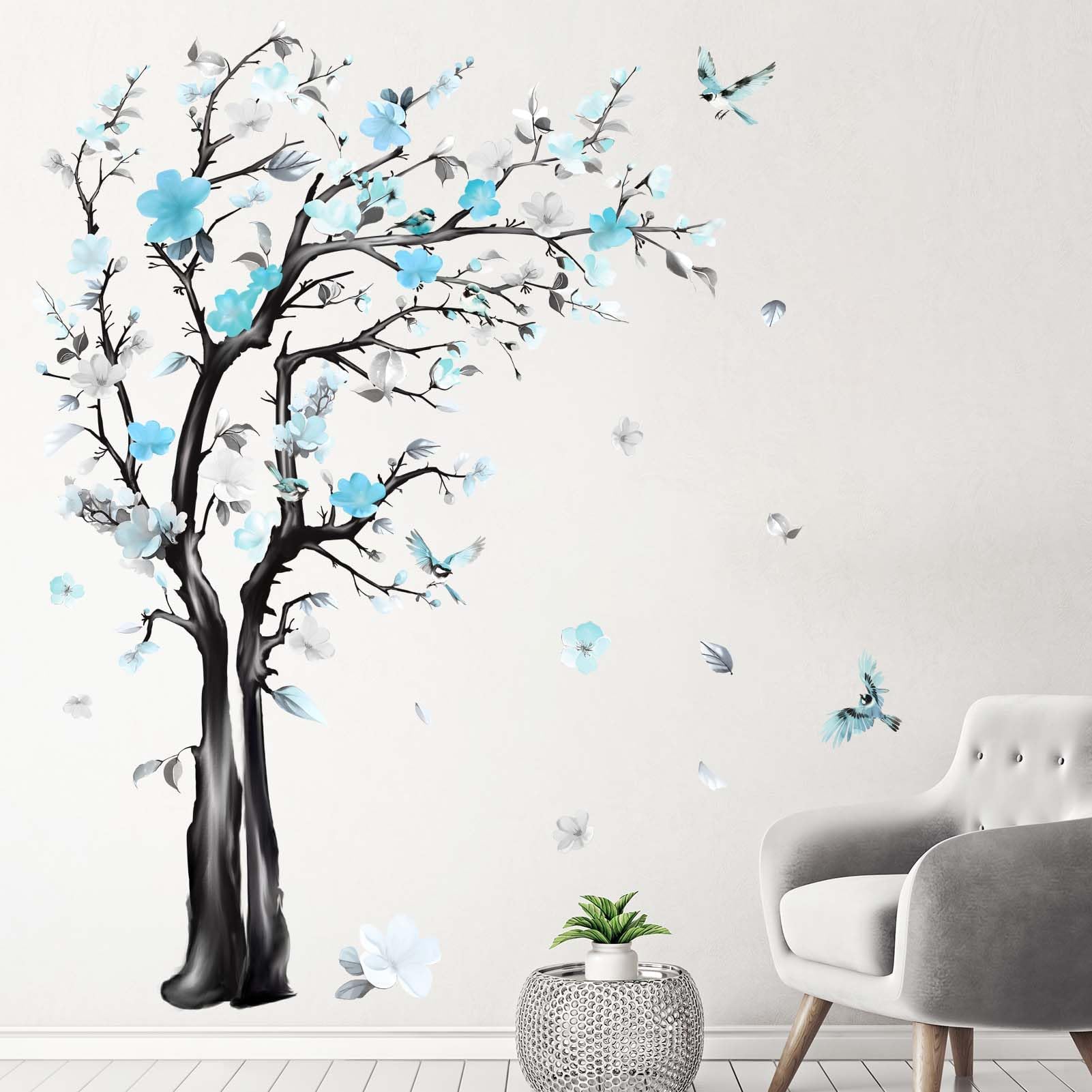 Amazon.com: Amimagen Large Watercolor Tree Wall Decals - Flower Tree ...