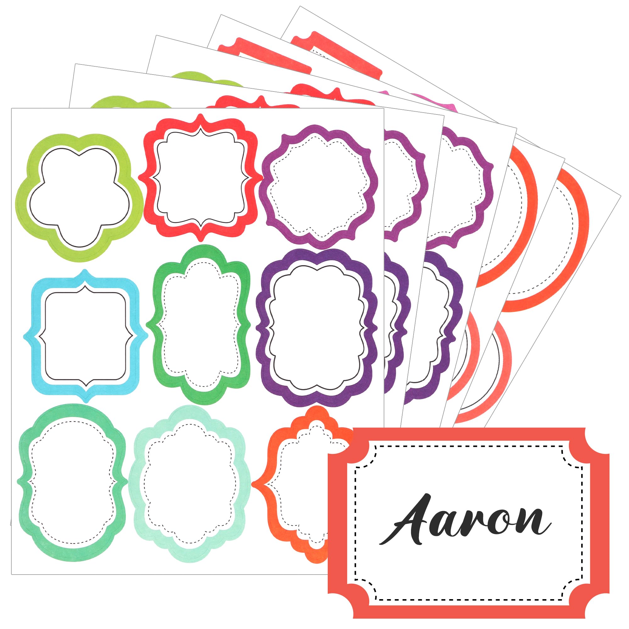 180 Pcs Colored Name Tags Gifts Stickers, 18 Jumbo Geometric Design, 2. ...