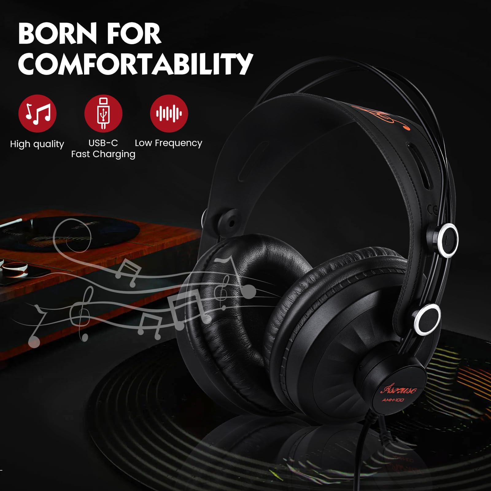 Snapklik.com : Monitor Headphones, Over Ear Wired Studio Monitoring ...