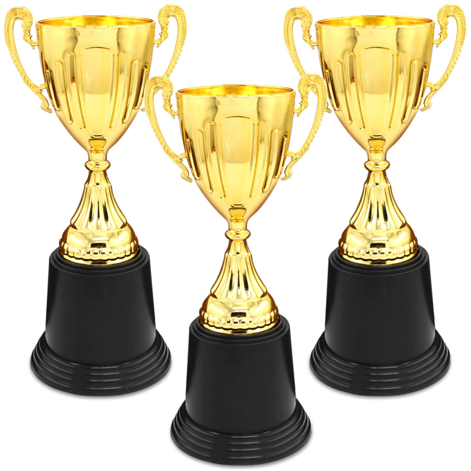 SINGOMON 3PCS 9 Inches Gold Trophies Plastic Gold Award Trophy Cups ...