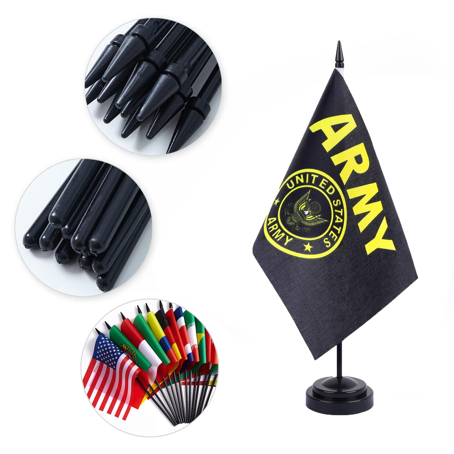Snapklik.com : ZXvZYT Gold Crest Flag Banner USA Gold Crest Desk Flag ...