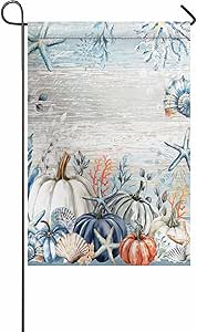 Amazon.com : ERUNPONLY Blue Coastal Fall Garden Flags 12x18 Inch Double ...