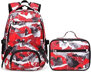 Amazon.com | BLUEFAIRY Kids Backpack with Lunch Box for Boys Girls Elementary School Bags Set ...