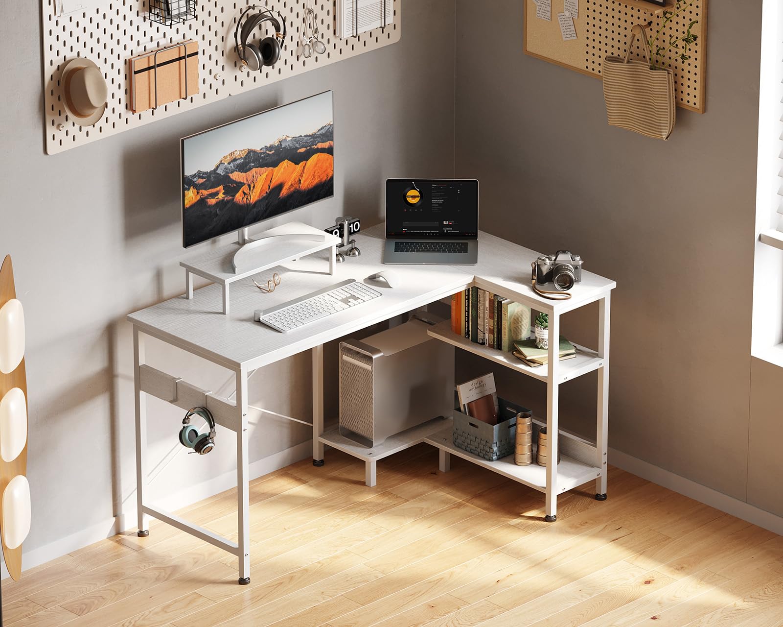 Snapklik.com : ODK 47 Inch Small L Shaped Computer Desk