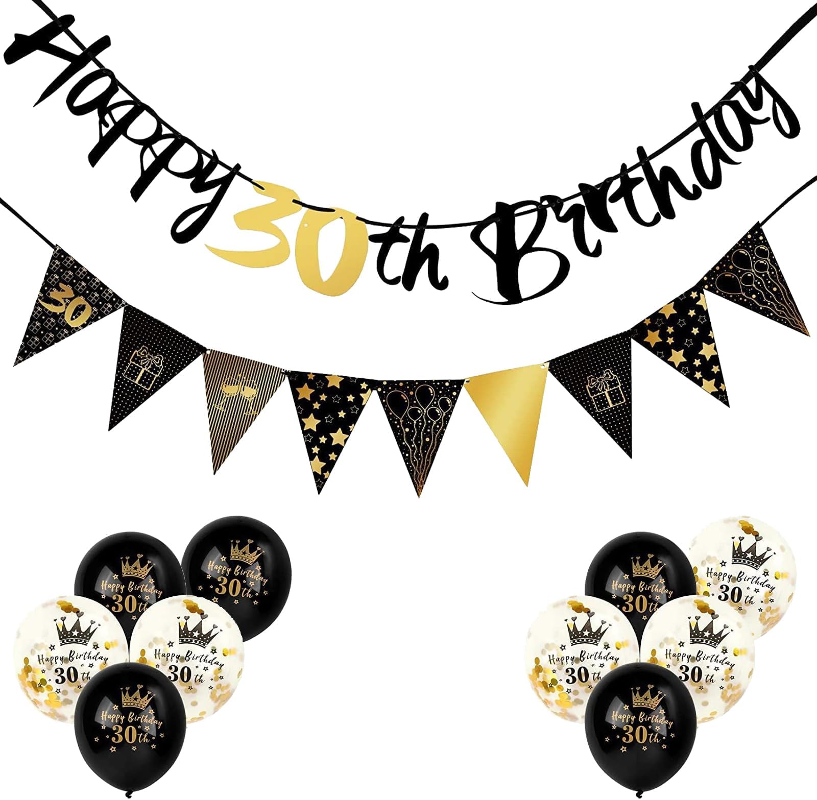 Amazon.com: PRE-STRUNG 30th Birthday Banner, Cheers to 30 Years Banner ...