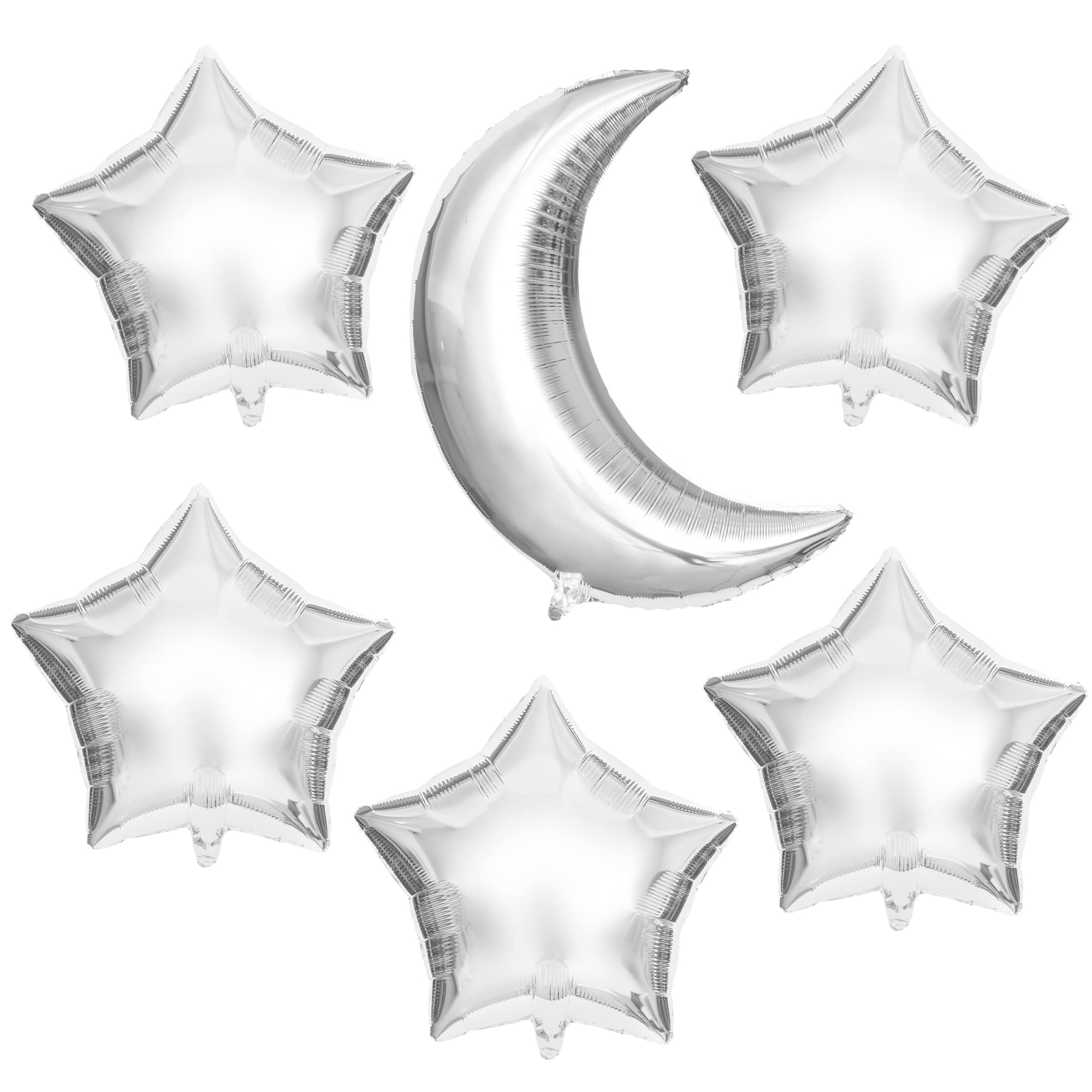 Amazon.com: KatchOn, Silver Moon Balloon and Star Balloons - 22 Inch ...