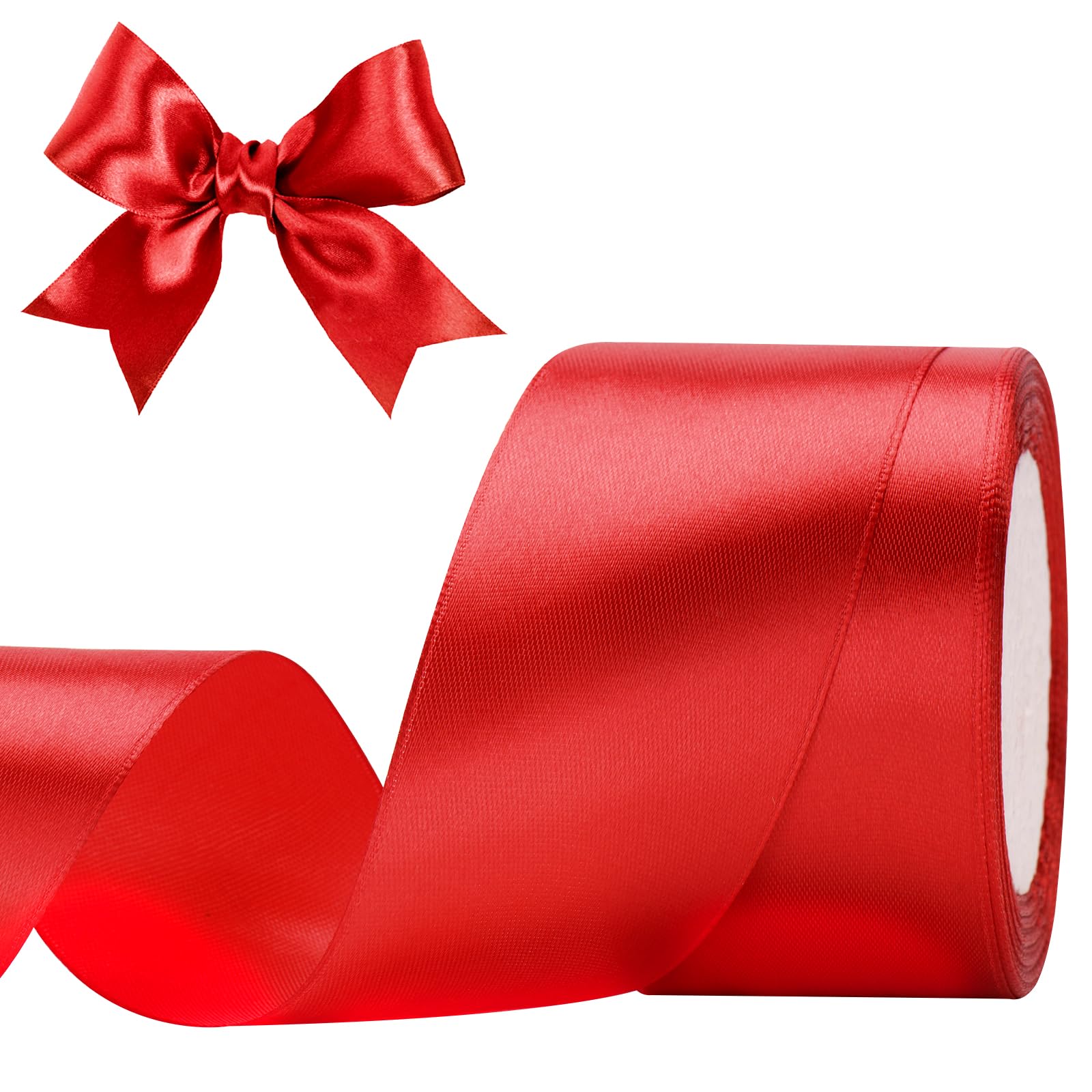 G2PLUS Red Stain Ribbons, 50mm Gift Wrap Ribbon, 22M Ribbons for Gift ...
