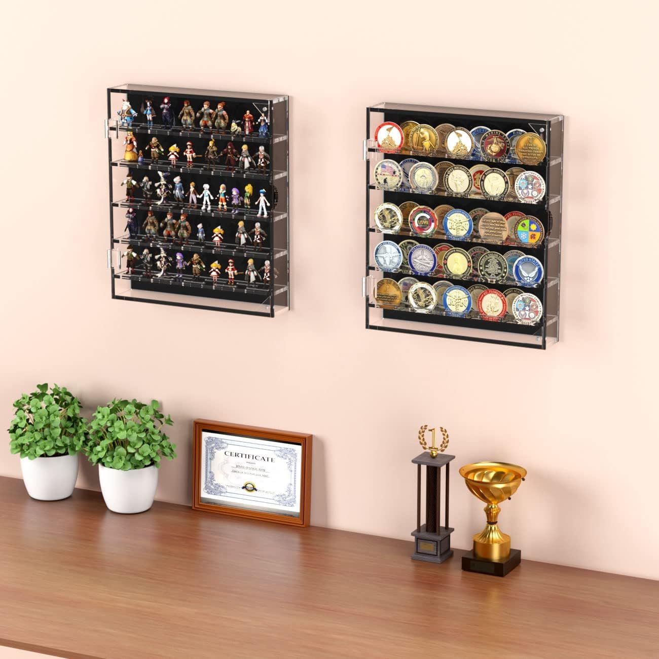 WANLIAN Wall mounted challenge coin holder coin holder military ...