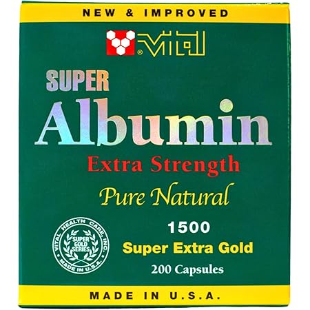 Amazon.com: Vital Super Albumin Extra Strength Pure Natural 1,500mg 200 ...