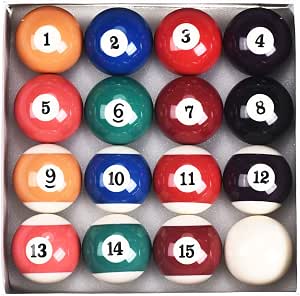 uxcell Pool-Billiard Ball Set, 2-1/4 Inch Regulation Size Complete 16 ...
