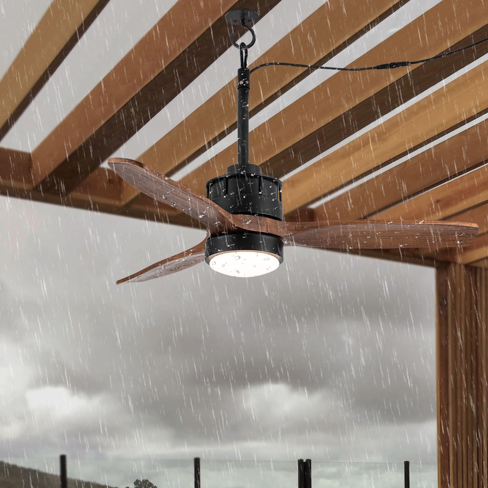 EKIZNSN 42“ Wet Rated Gazebo Ceiling Fans Outdoor Hanging for Patios ...