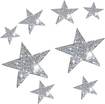 Amazon.com - 8 Pcs Crystal Car Decals Bling Rhinestone Star Stickers ...
