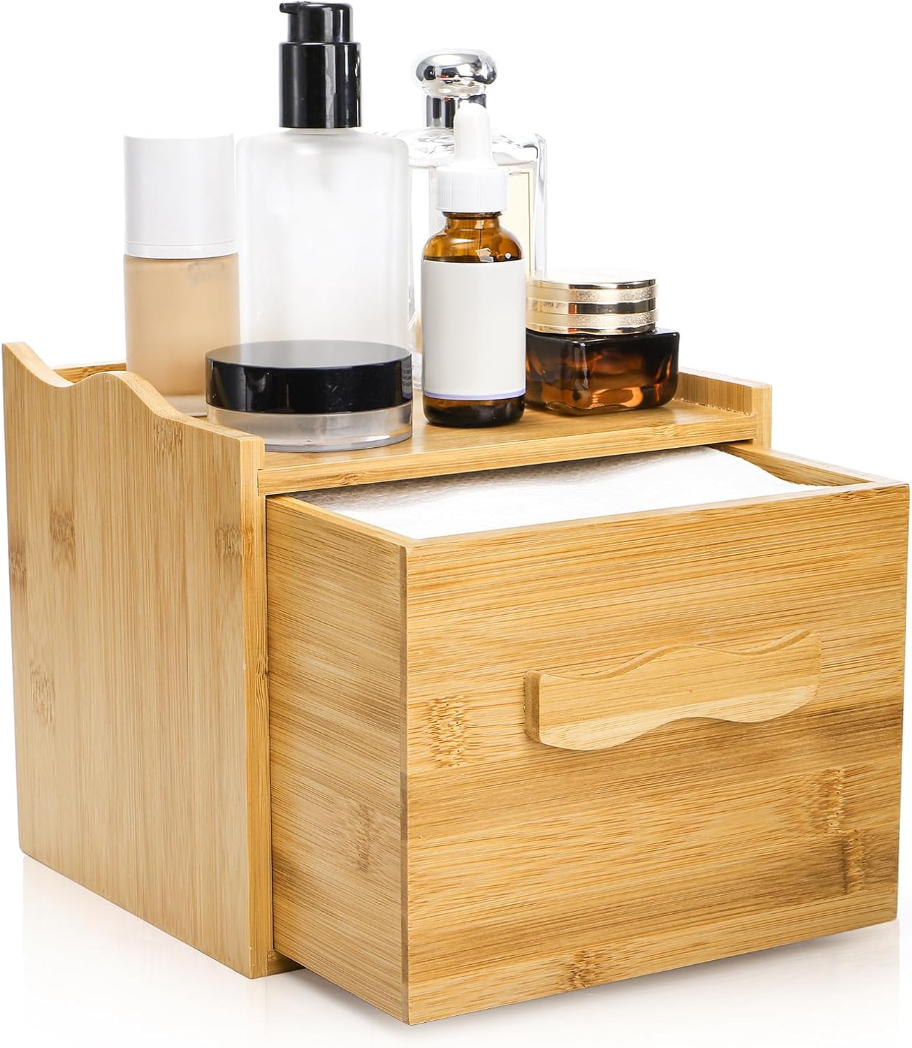 Amazon.com: Jucoan Bamboo Towel Container with 50 Count XL Disposable ...