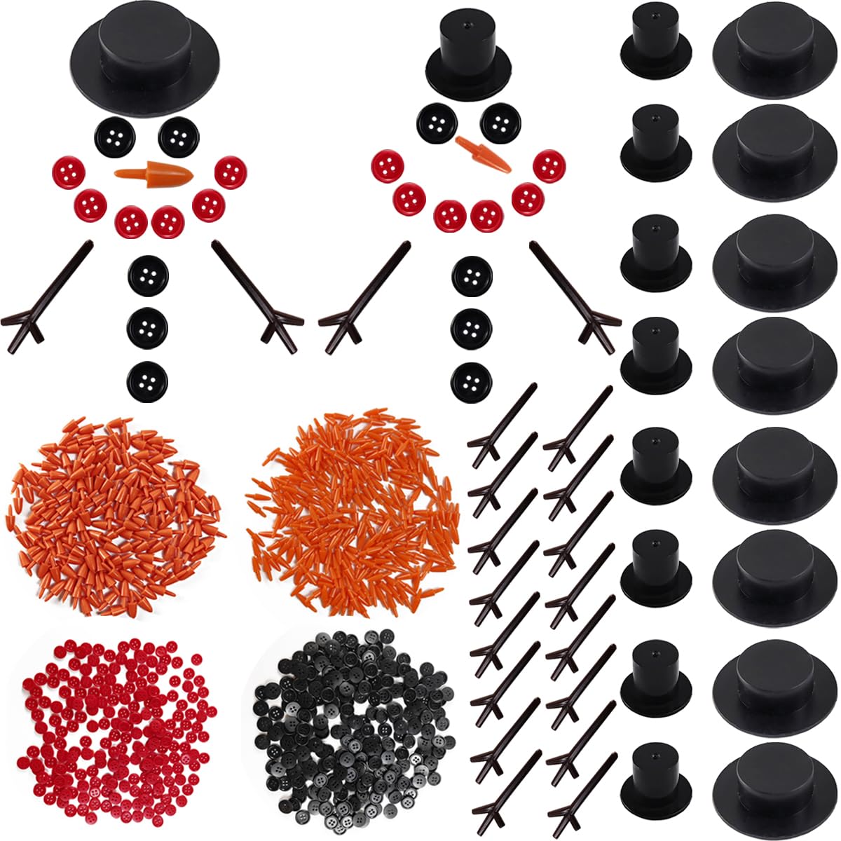 Amazon.com: RONYOUNG 300PCS Christmas Snowman DIY Craft Buttons Kit ...