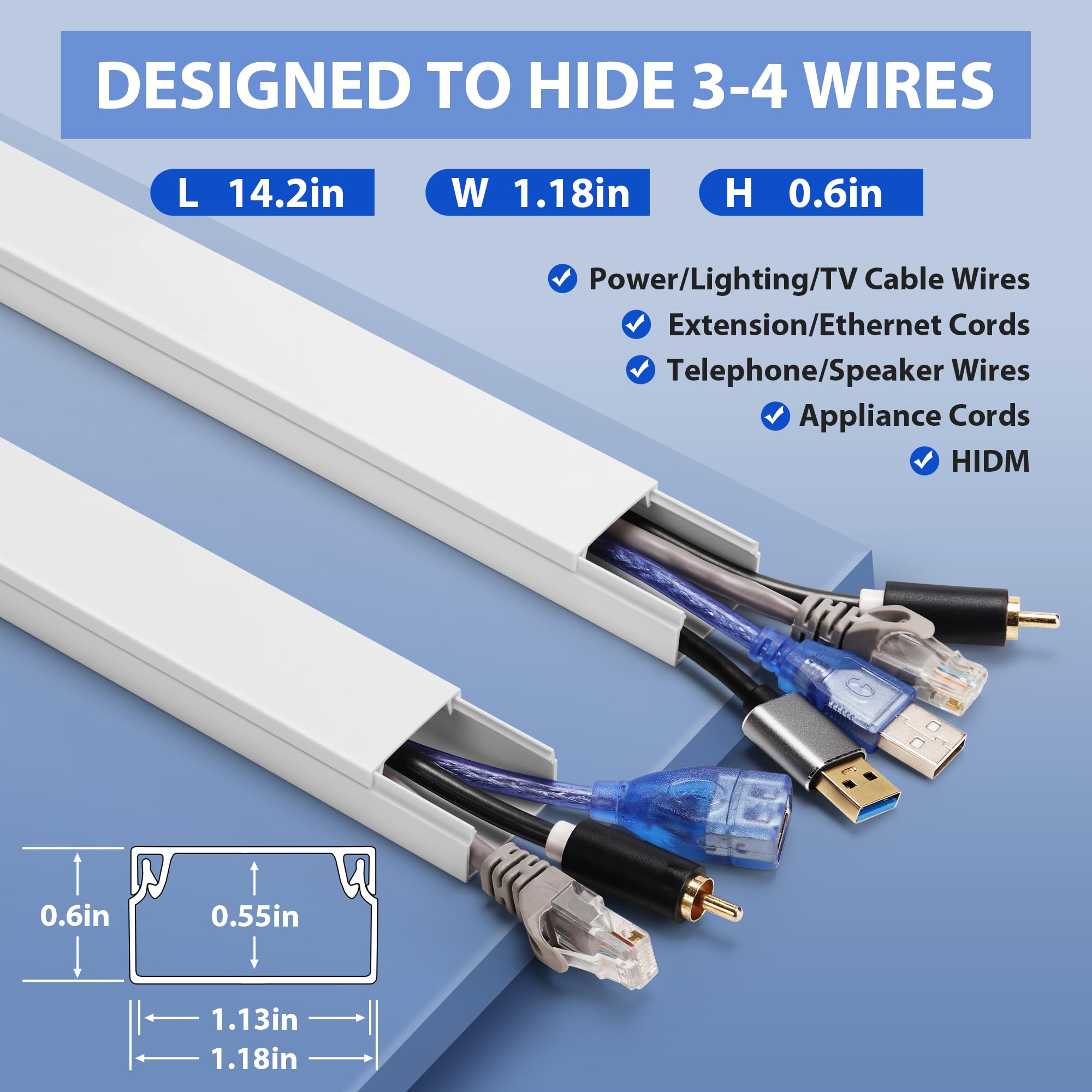 Power Cord Concealer Wall Flat Screen TV Cord And Cable Power Kit