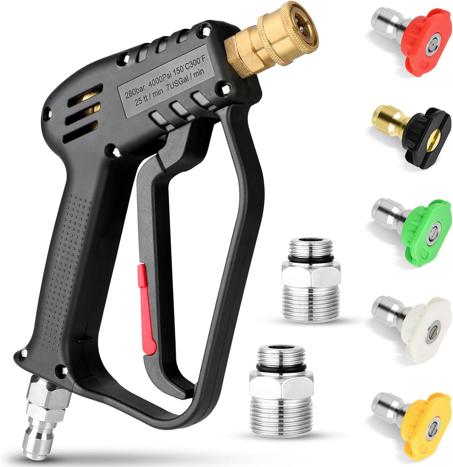 Short Pressure Washer Gun with Swivel, 4000 PSI High Power Washer Spray ...