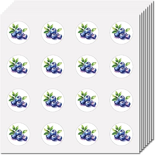 Amazon.com: CREATCABIN 128Pcs Blueberries Dot Stickers Round Self ...