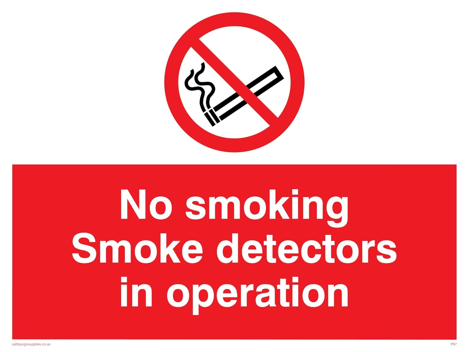 Viking Signs PS7-A3L-AC”No Smoking Smoke Detectors In Operation” Sign ...