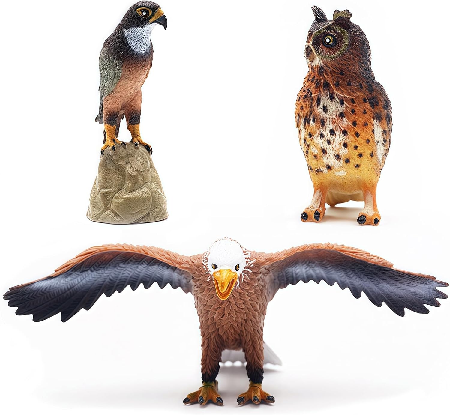 Amazon.com: Gemini&Genius Falcon, Eagle, Owl Birds Animals Action Figure Toys for Kids(3Pcs ...