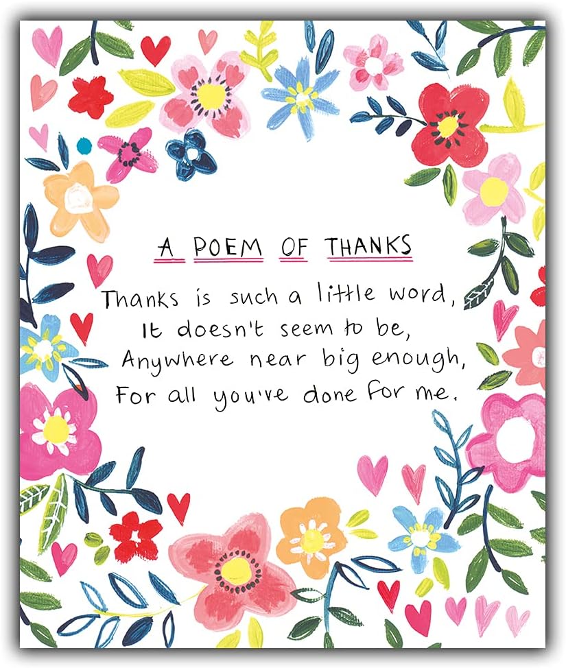 Perfect Thank You Greetings Card - Poem Of Thanks, Female Greetings ...
