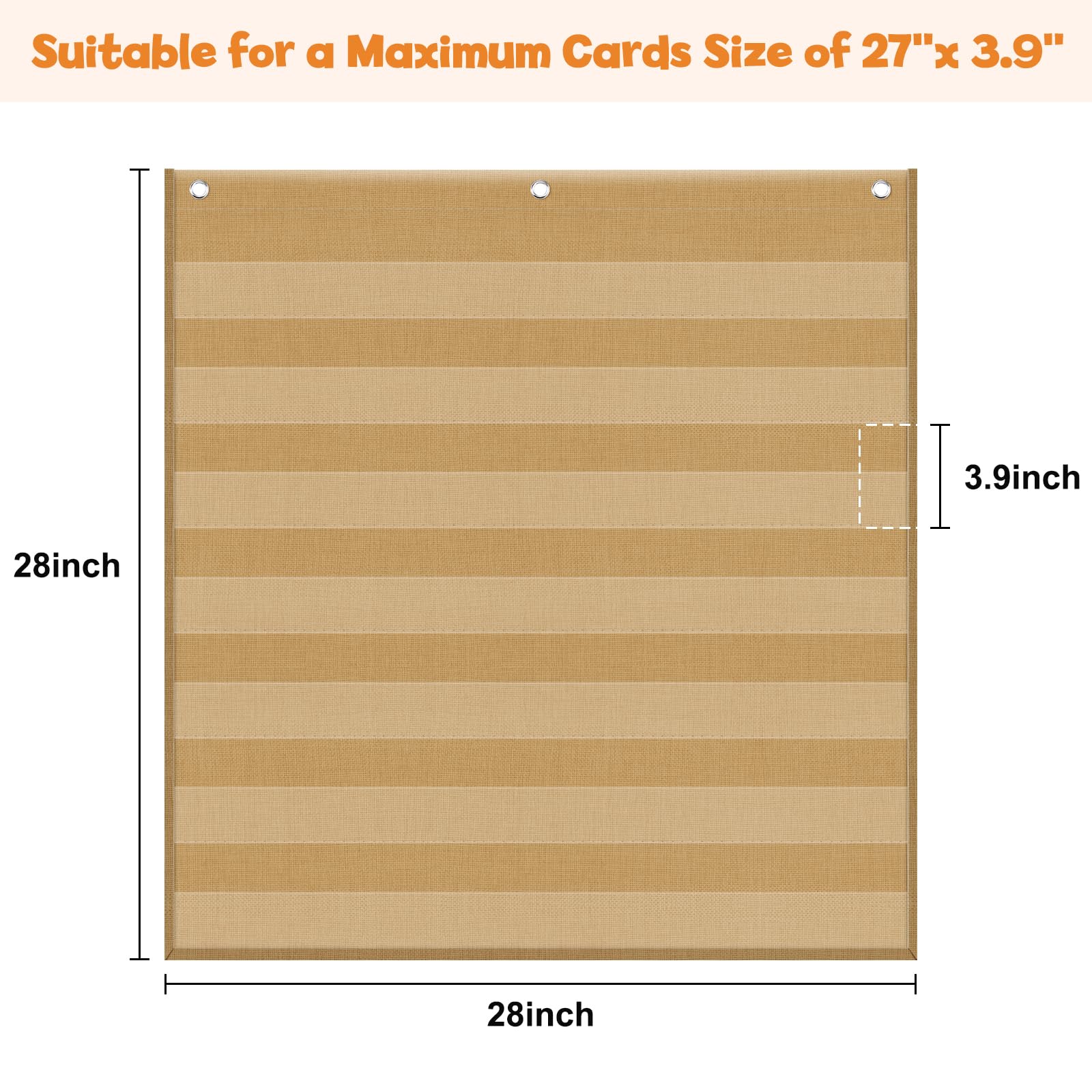 Snapklik.com : Godery Burlap 7 Pocket Chart For Teacher Lessons In A ...