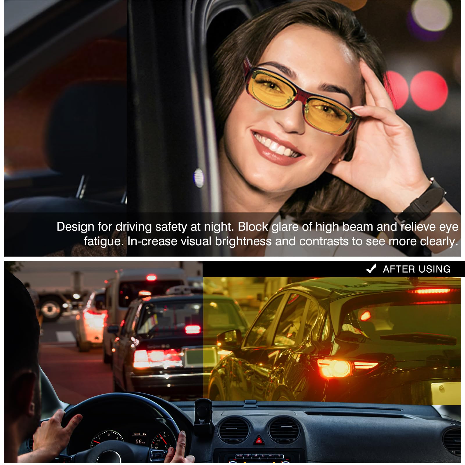 Snapklik.com : Night Vision Driving Glasses Fit Over Glasses For Men ...