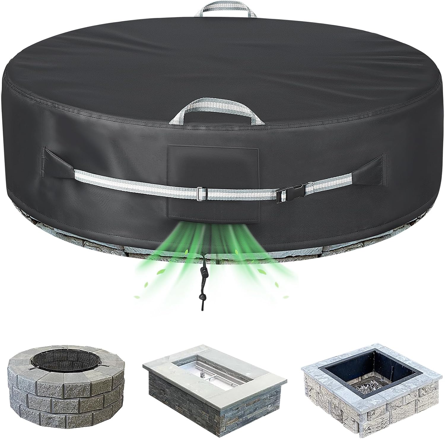 Amazon.com : Round Built In Stone Fire Pit Cover For In Ground Firepit ...