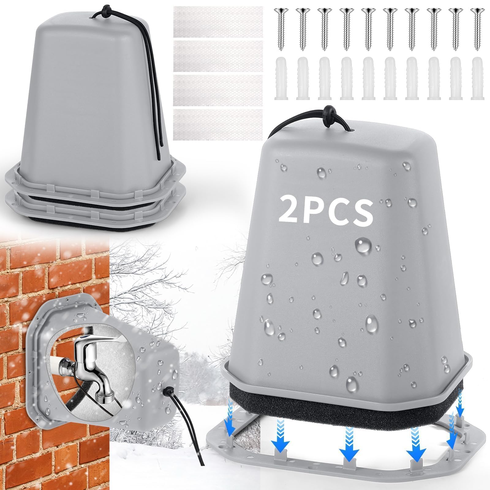 Amazon.com: 2 Pcs 2 in 1 Extra Long Pet Proof Outdoor Faucet Covers ...