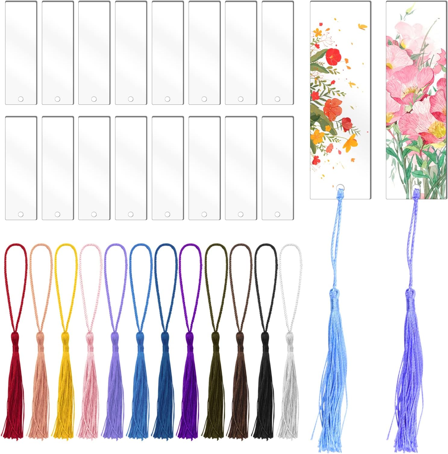 Amazon.com: Tecmisse Blank Bookmarks Bulk, 45 Pack Clear Acrylic Craft ...