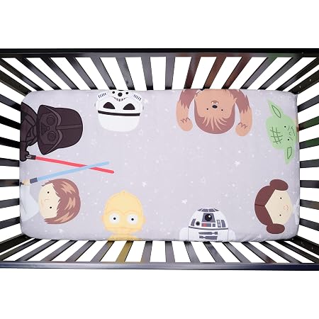 Amazon.com: Lambs & Ivy Star Wars Galaxy Cotton Fitted Crib Sheet ...