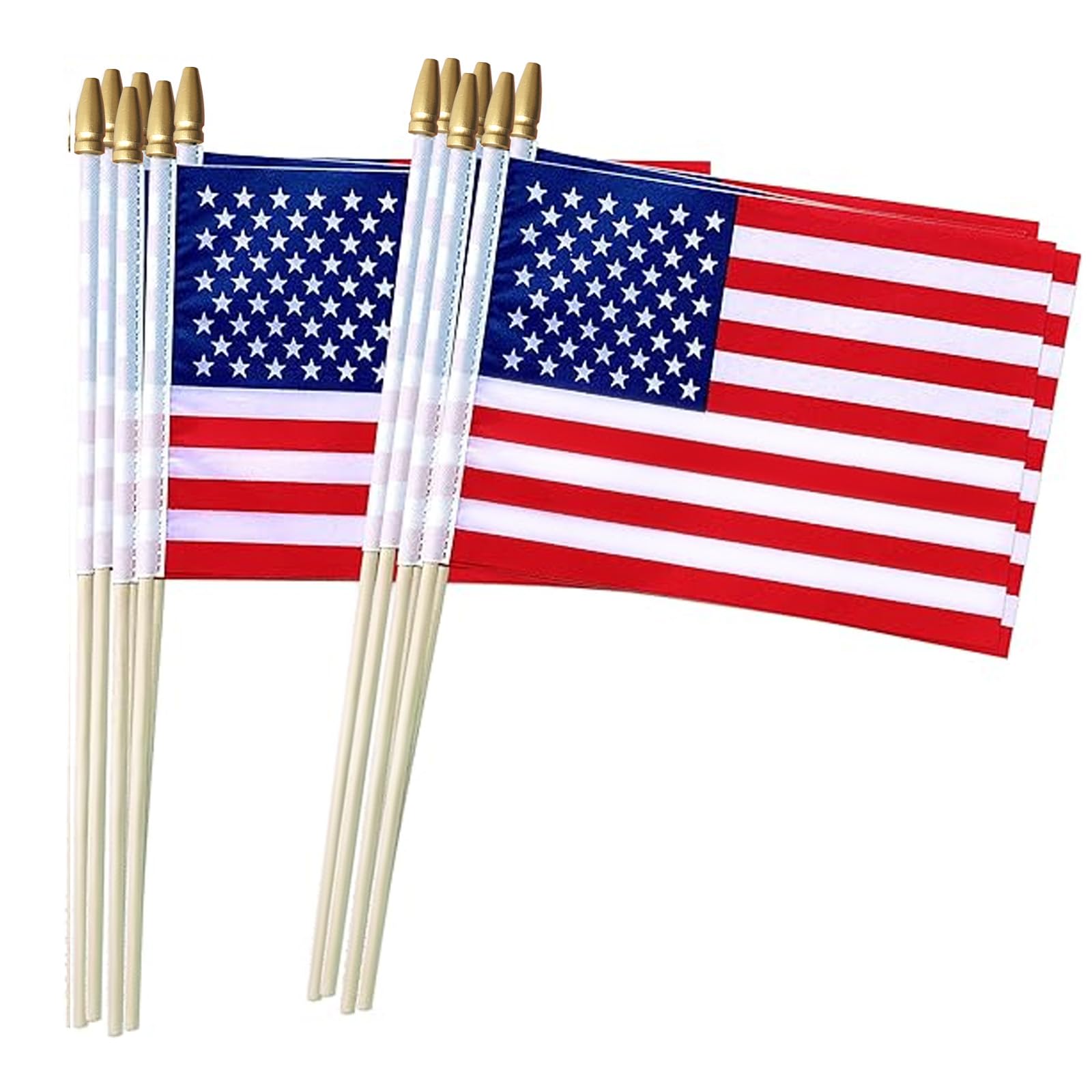 50Pcs 12x18 Inch American Flags on Stick, US Stick Flag, American Flag ...