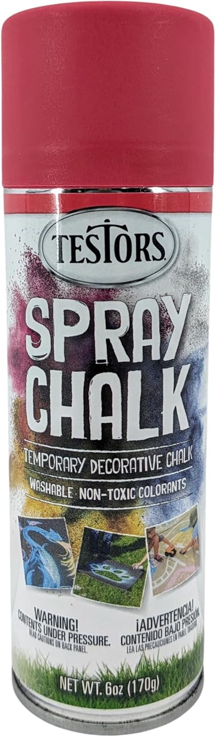 Amazon.com: Testors 323827 Matte Washable Spray Chalk, Red, 6 ounces ...