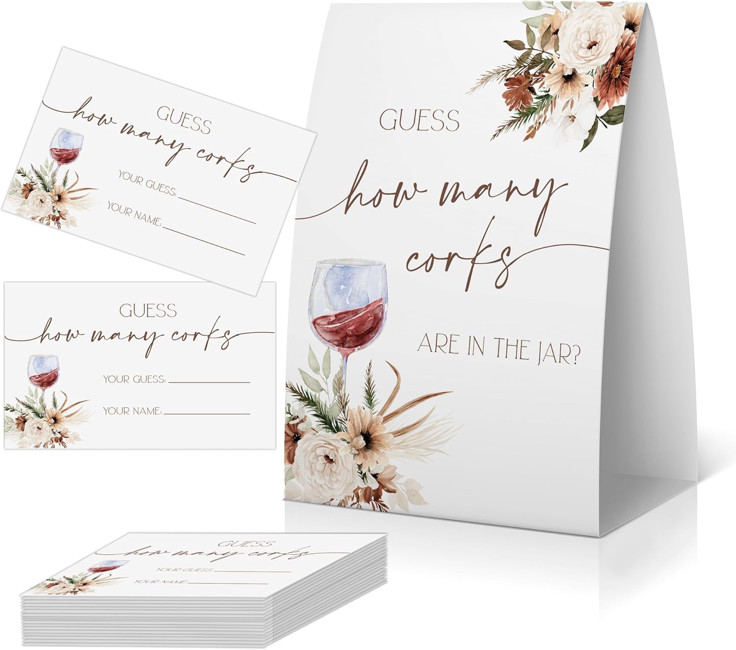 Amazon.com: How Many Corks Bridal Shower Game, Wine Tasting Bridal ...